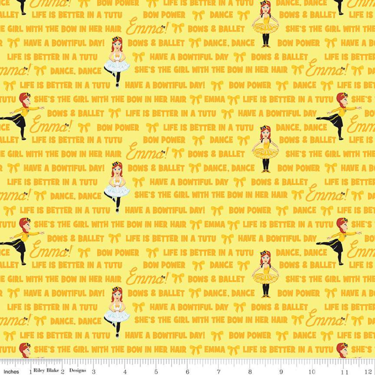 The Wiggles Emma has her own range ! Licensed fabric by Riley Blake