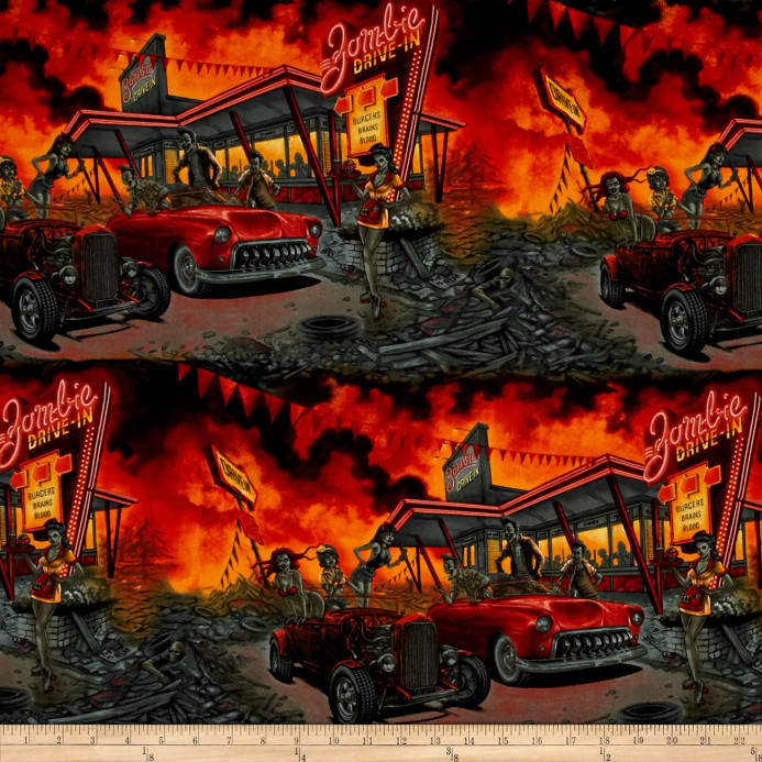 Zombie Drive-In Apocalypse by Nicole's Prints for Alexander Henry ...