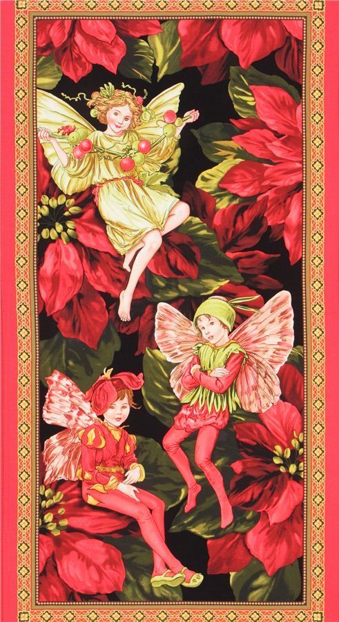 The Oz Material Girls Australia - Holiday Fairy Quilt Fabric Panel