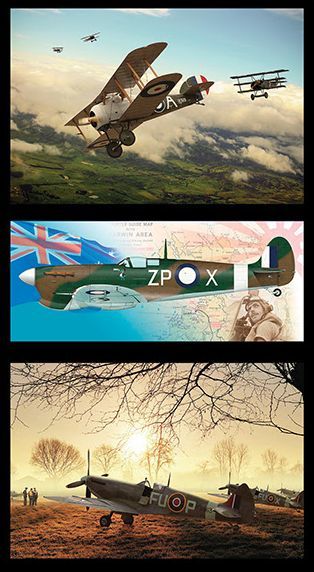 Devonstone Collection and Hangar 7 Art Military Aviation War Plane Panels