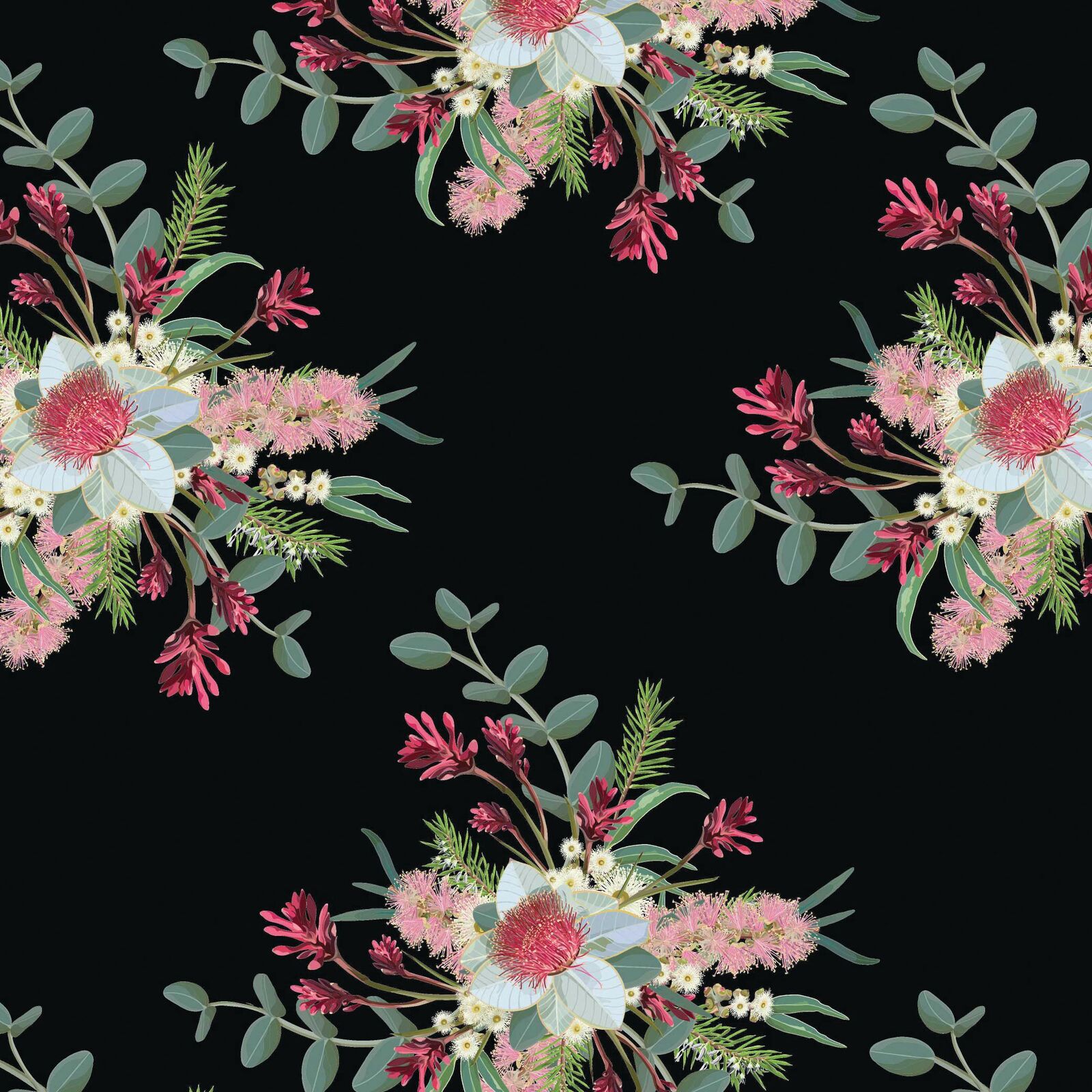 Australia Wildflowers - Summer Florals Gum Blossom Quilting Fabric by ...