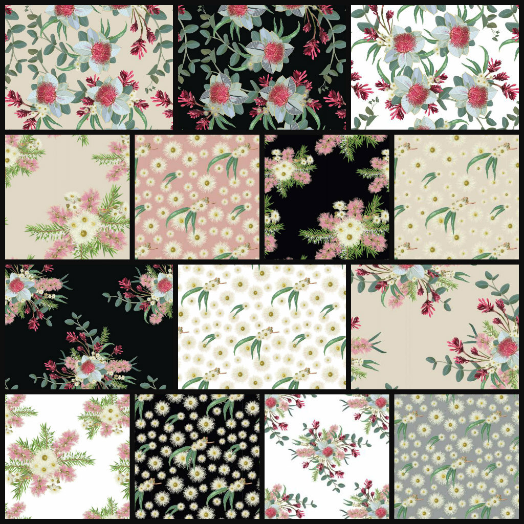 Australia Wildflowers - Summer Florals Gum Blossom Quilting Fabric by ...