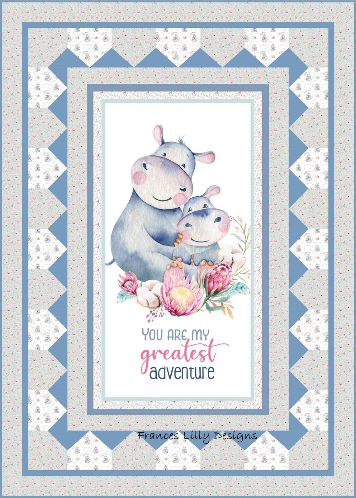 Precious Time Hippo Quilt PATTERN ONLY- The Oz Material Girls Australia
