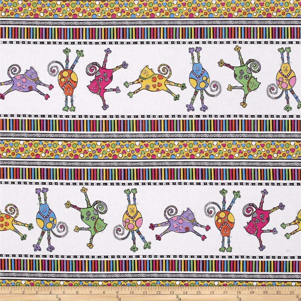 Kool Kats stripe with cats, spots and stripes